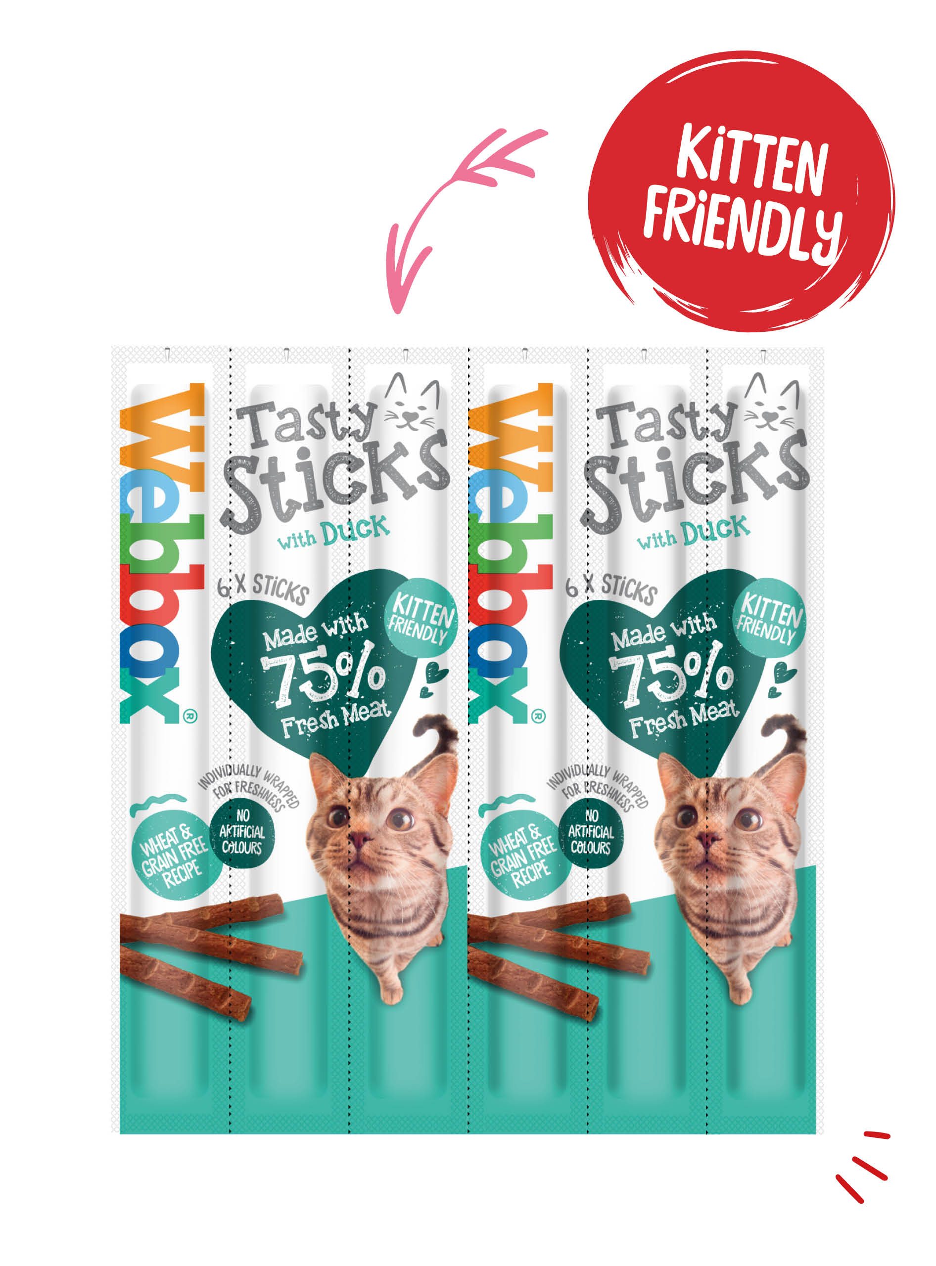 Webbox Tasty Sticks Duck Cat Treats - Webbox