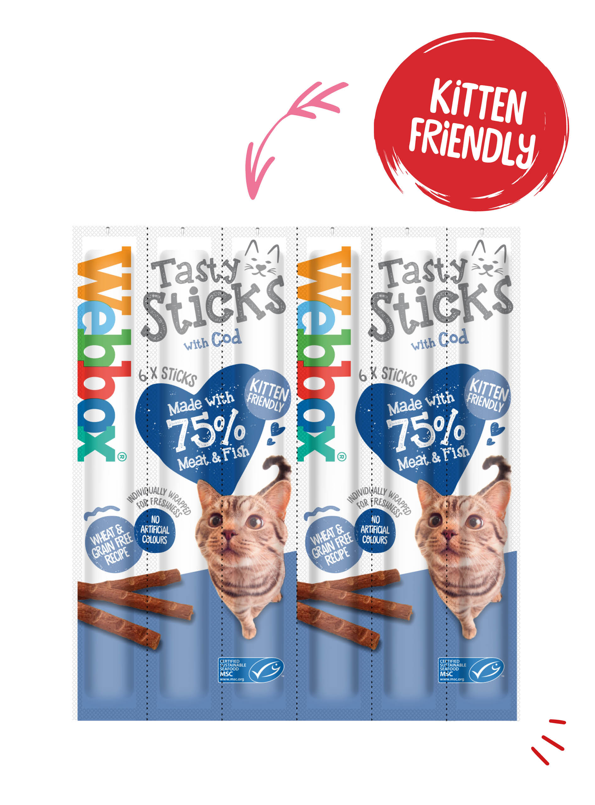 Webbox Tasty Sticks Cod Cat Treats - Webbox