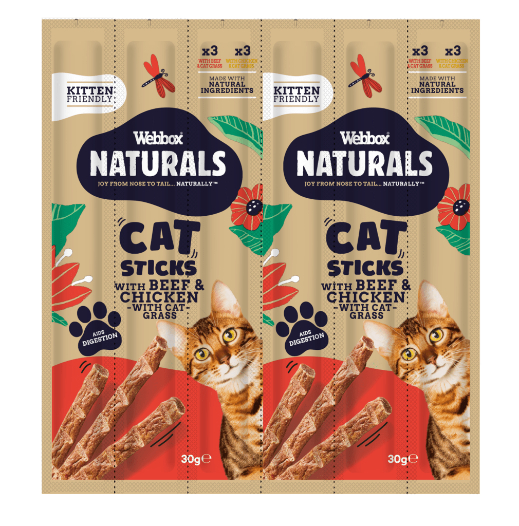 Beef & Chicken with Cat Grass Natural Cat Sticks | Webbox