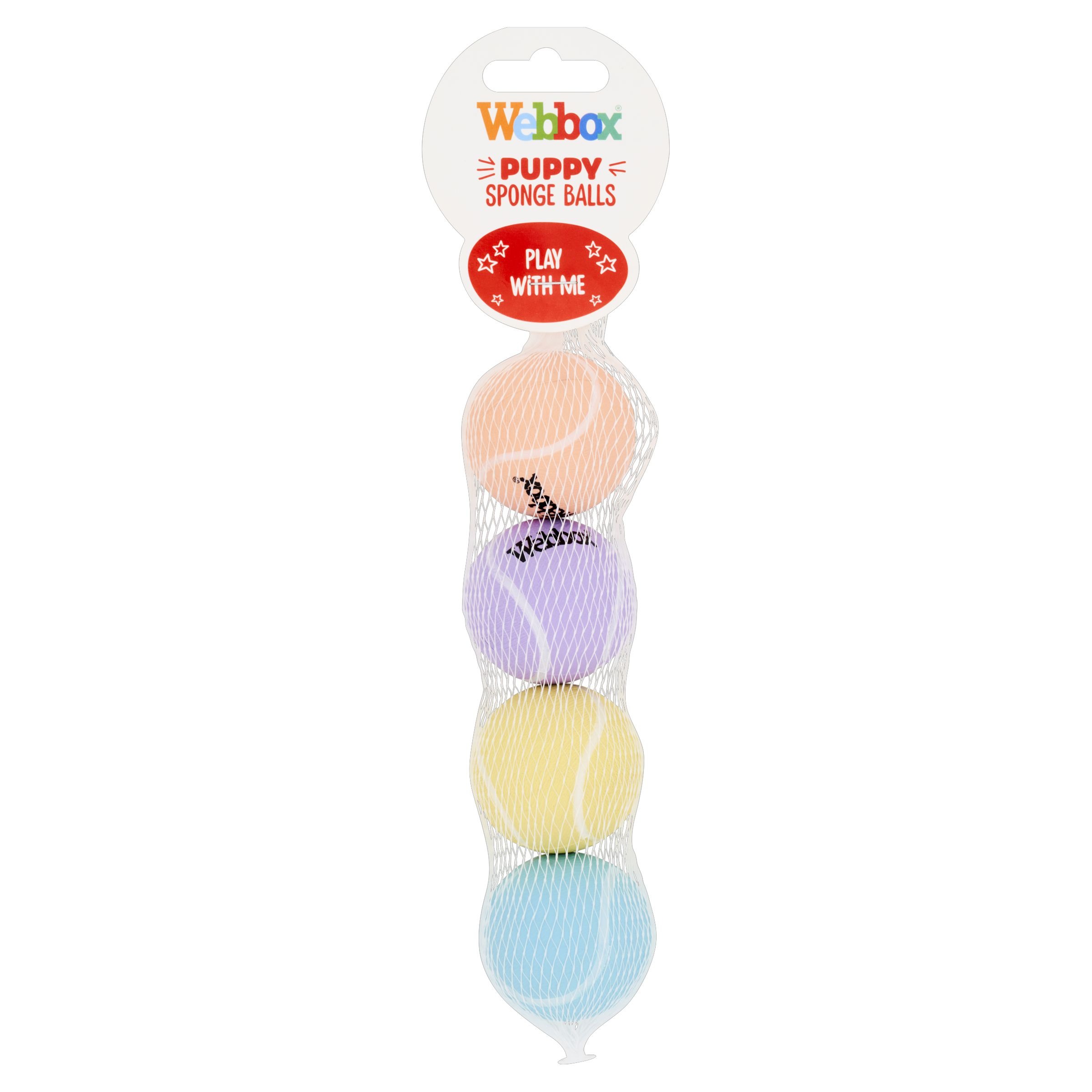 4 Pack Puppy Sponge Balls Dog Toys | Webbox
